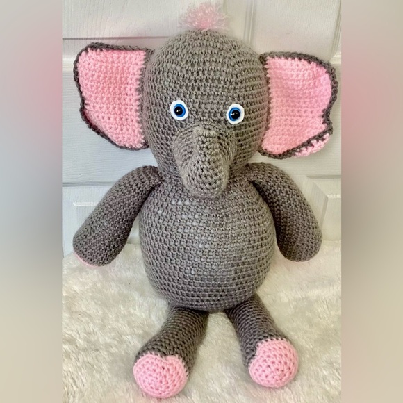 Handmade | Toys | Amigurumi Crochet Dumbo Elephant Handmade Xl 22 ...